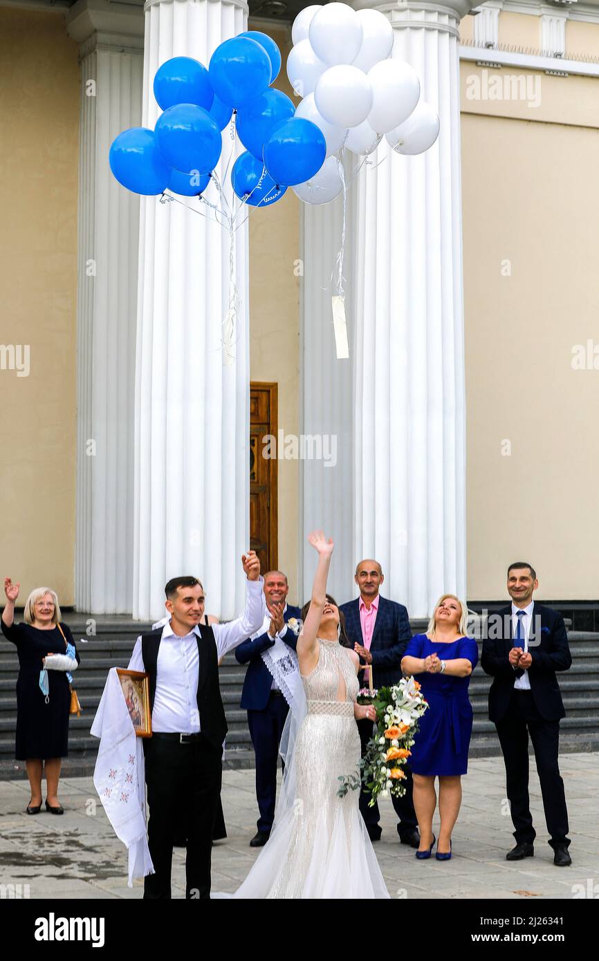 Wedding in the cathedral of Christ's Nativity, Chisinau, Moldova Stock ...