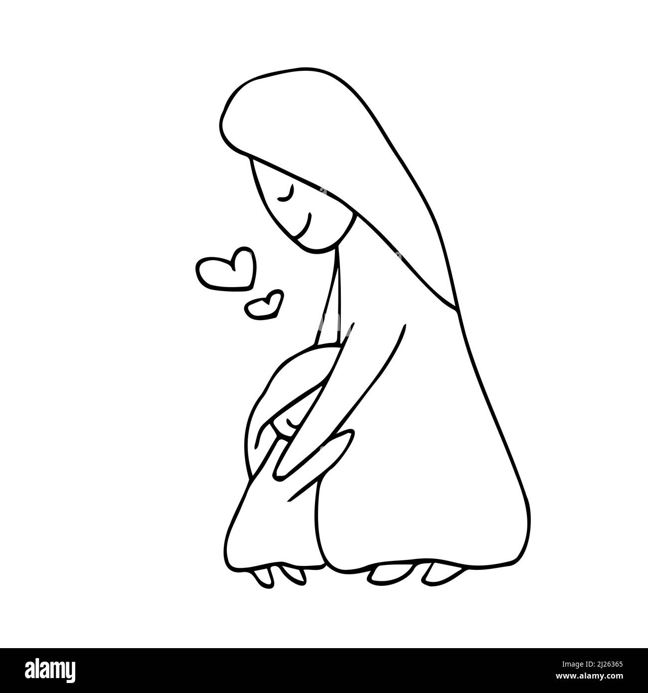 Mother child girl hug Cut Out Stock Images & Pictures - Alamy