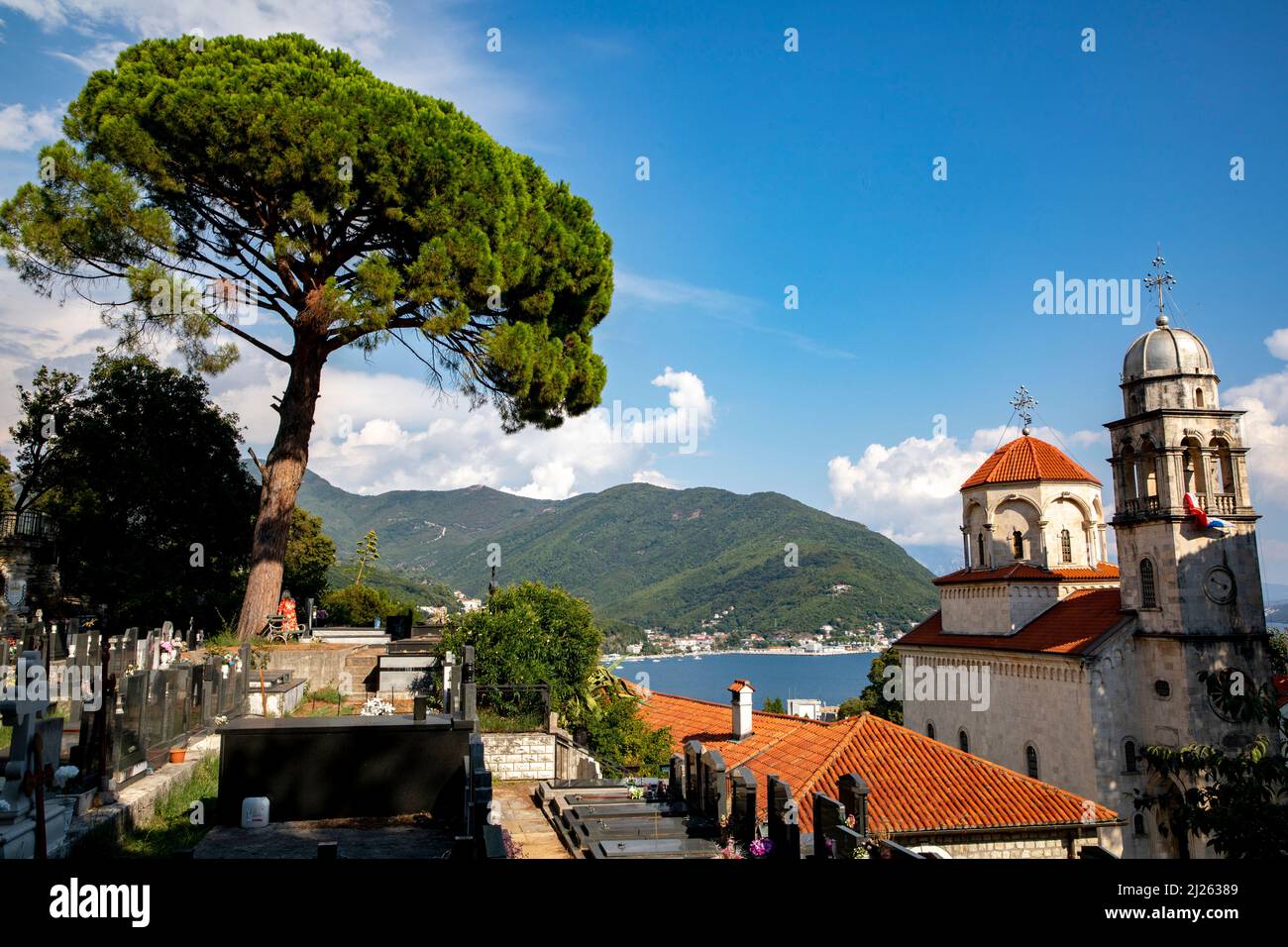 Savina monastery, Herceg Novi, Montenegro. Graveyard and church Stock ...