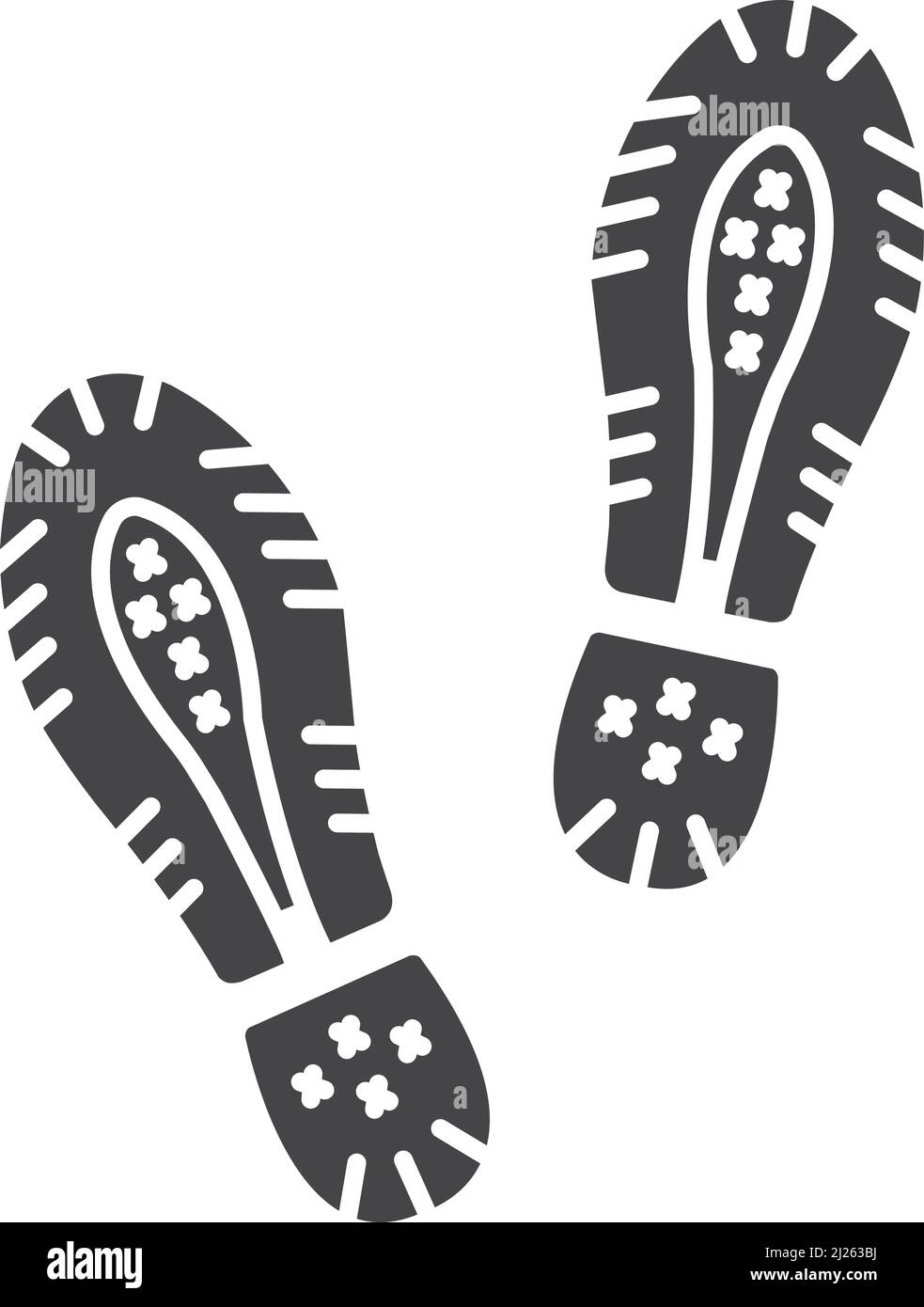 Sneakers step black mark. Pair of human footprints Stock Vector Image ...