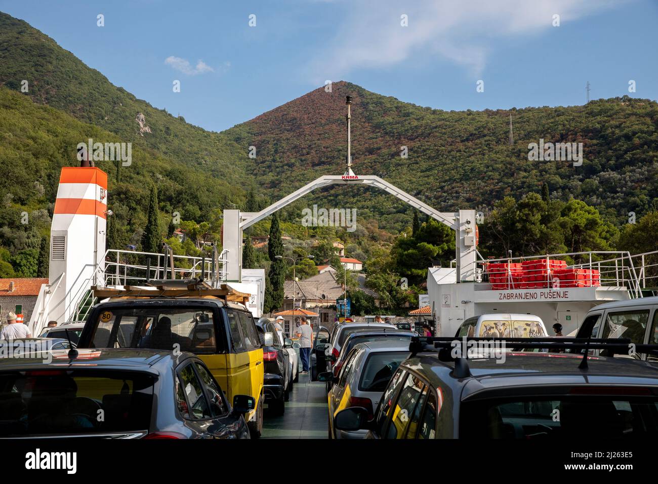 Ferry boat going to Lepetane, Montenegro Stock Photo - Alamy
