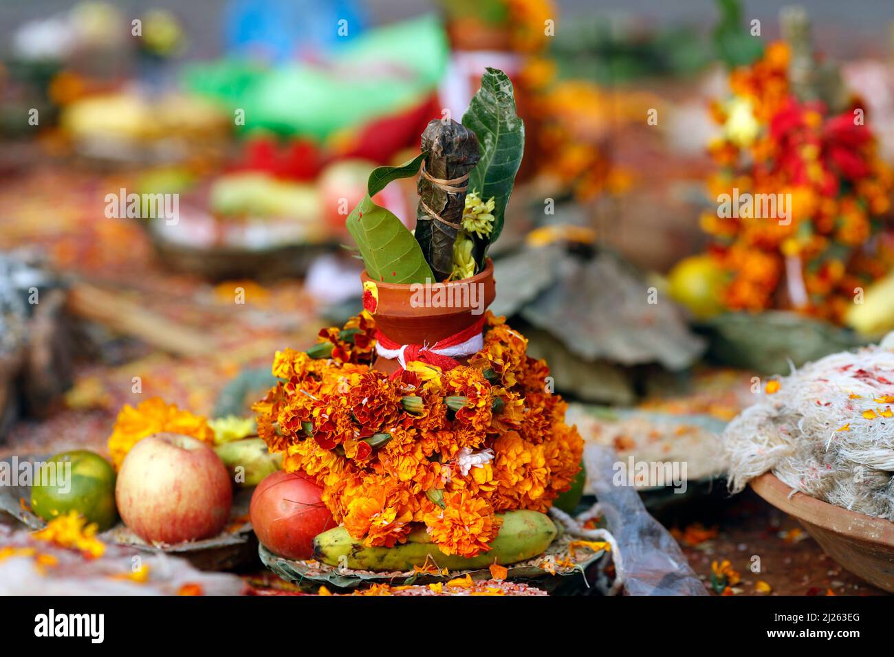 Ceremony or puja at hindu pilgrimage site Pashupatinath Stock Photo - Alamy