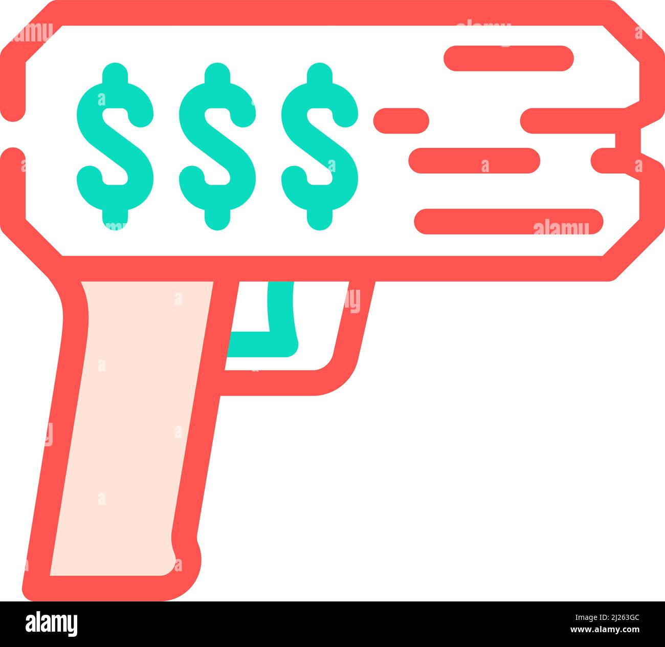 money gun color icon vector illustration Stock Vector Image & Art - Alamy