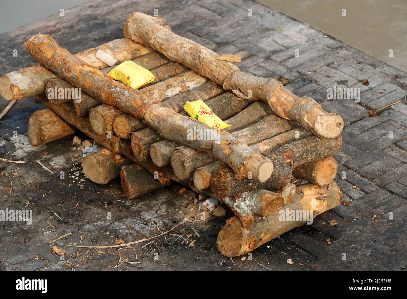Arya Ghat cremation pyres, Hindu pilgrimage and cremation site ...
