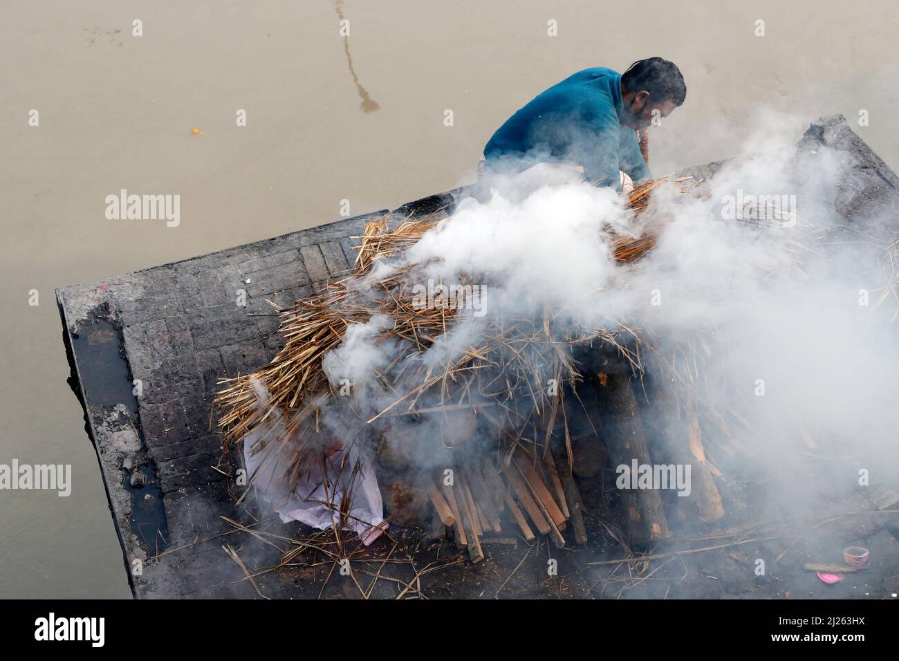 Arya Ghat cremation pyres, Hindu pilgrimage and cremation site ...