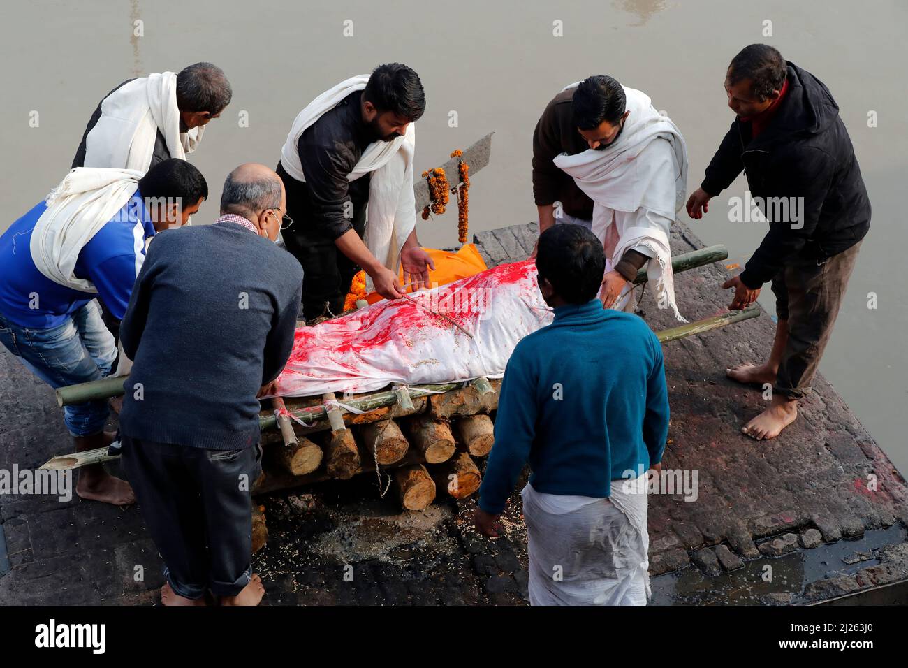 Arya Ghat cremation pyres, Hindu pilgrimage and cremation site ...
