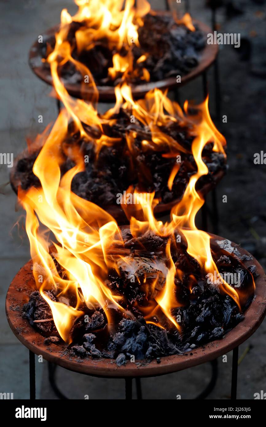 Ganesh fire ritual at Durbar Square Stock Photo - Alamy