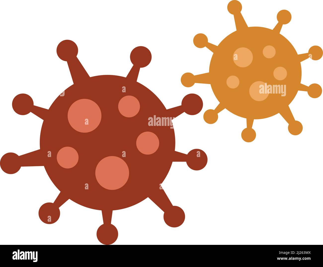 Virus cells. Flat color germ. Disease symbol Stock Vector Image & Art ...