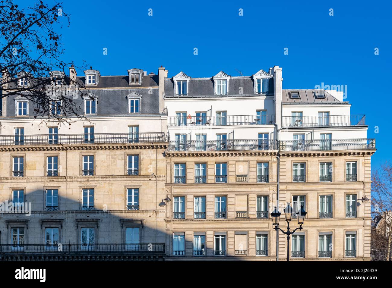 Paris, beautiful building place de la Madeleine, in a luxury district ...