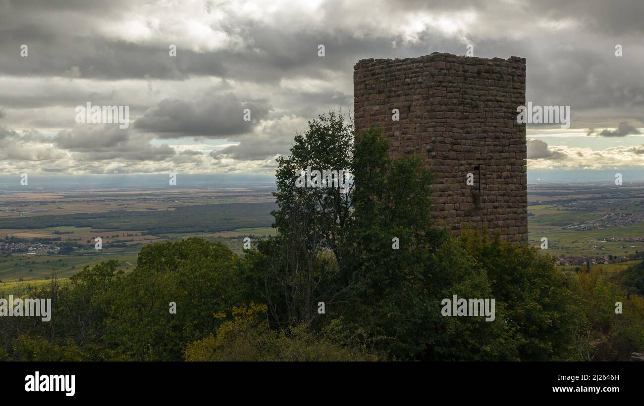 View of the tower of the 3 castles Stock Photo - Alamy