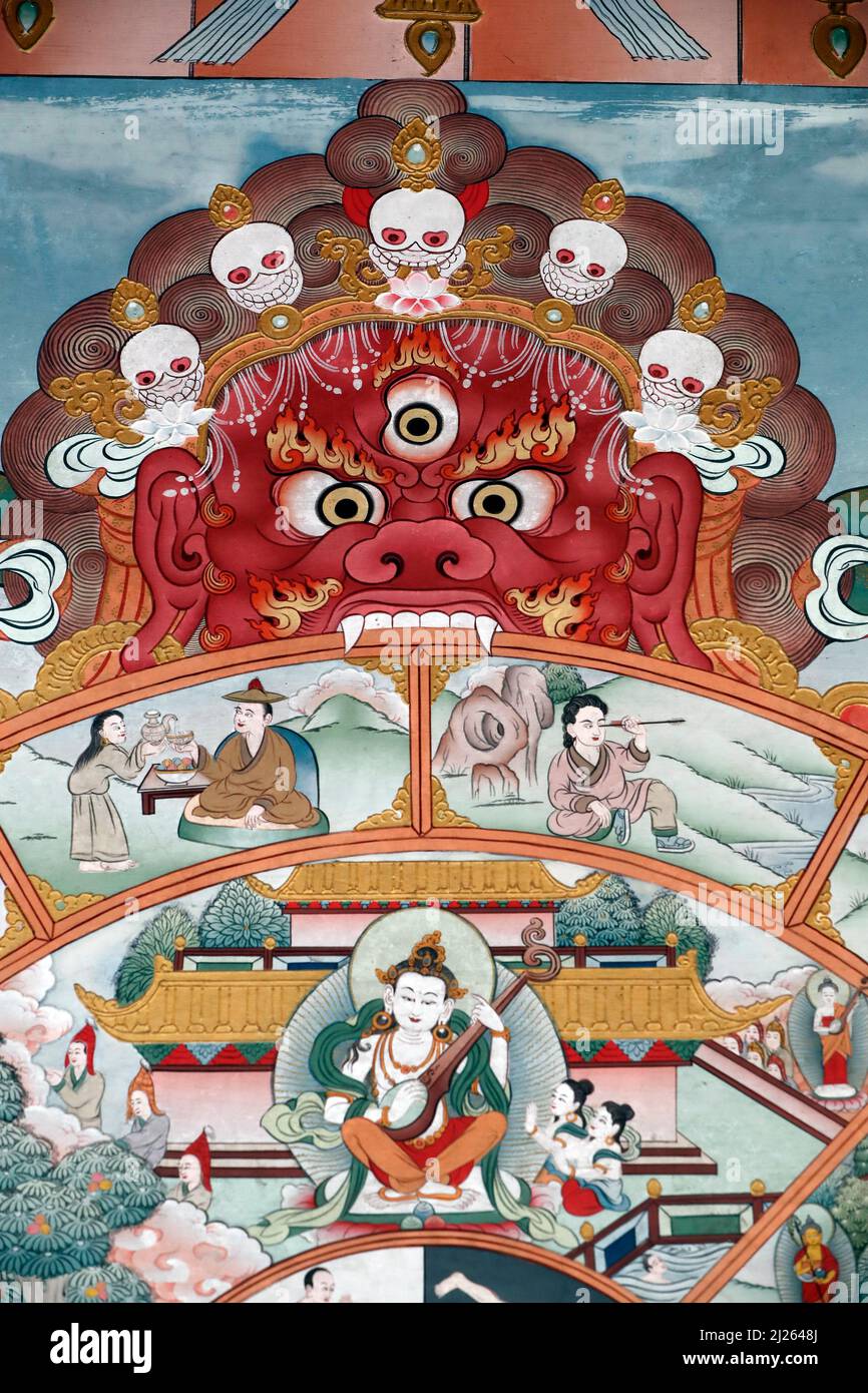 Pema Osel Ling Monastery. The wheel of life or the bhavacakra is a ...