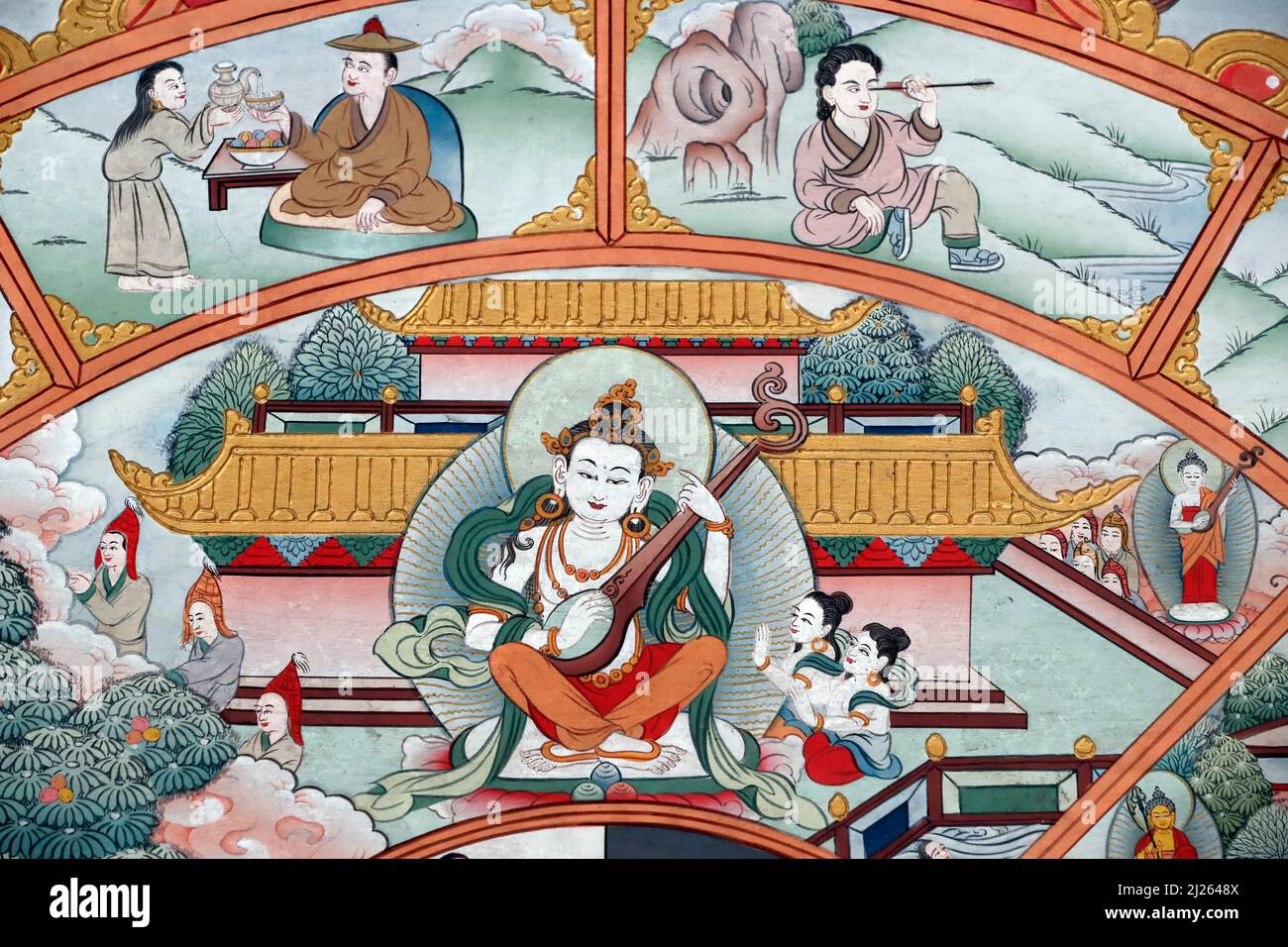 Pema Osel Ling Monastery. The wheel of life or the bhavacakra is a ...