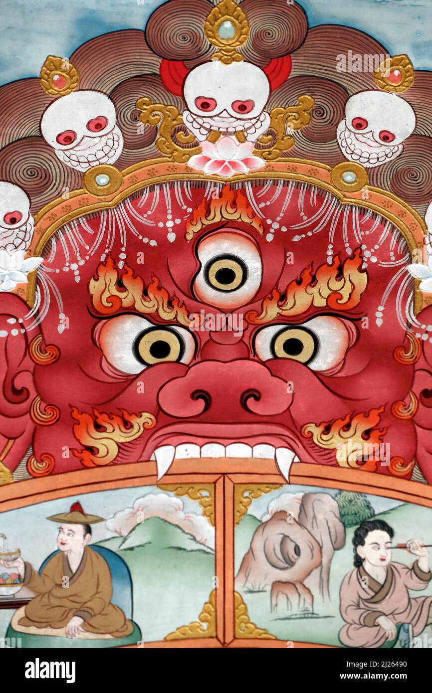 Pema Osel Ling Monastery. The wheel of life or the bhavacakra is a ...
