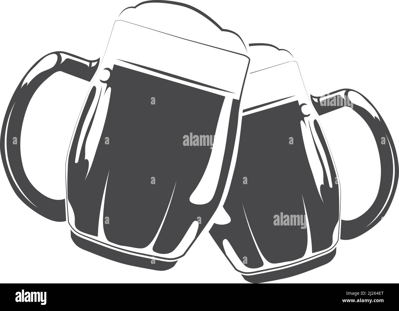 Vintage beer mugs foam Cut Out Stock Images & Pictures - Alamy