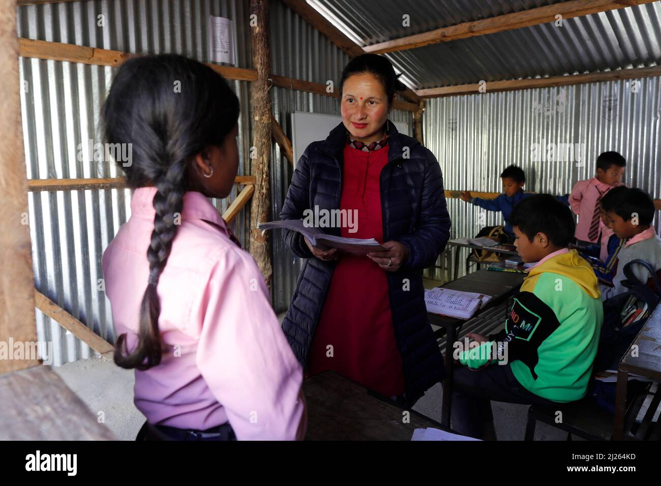 Teacher in classroom. Secondary school Stock Photo - Alamy