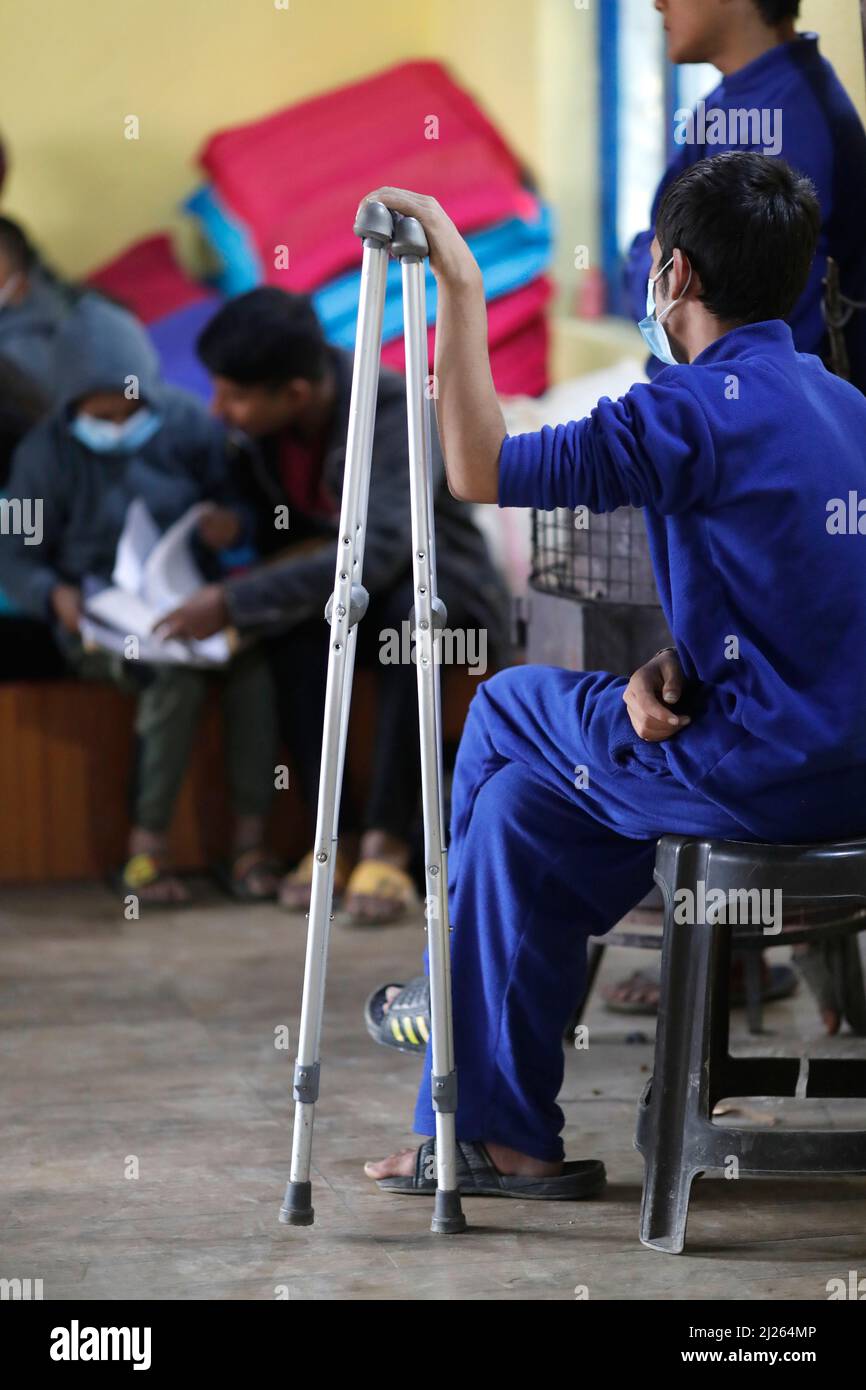 Young handicapped. Rehabilitation center for street children Stock ...