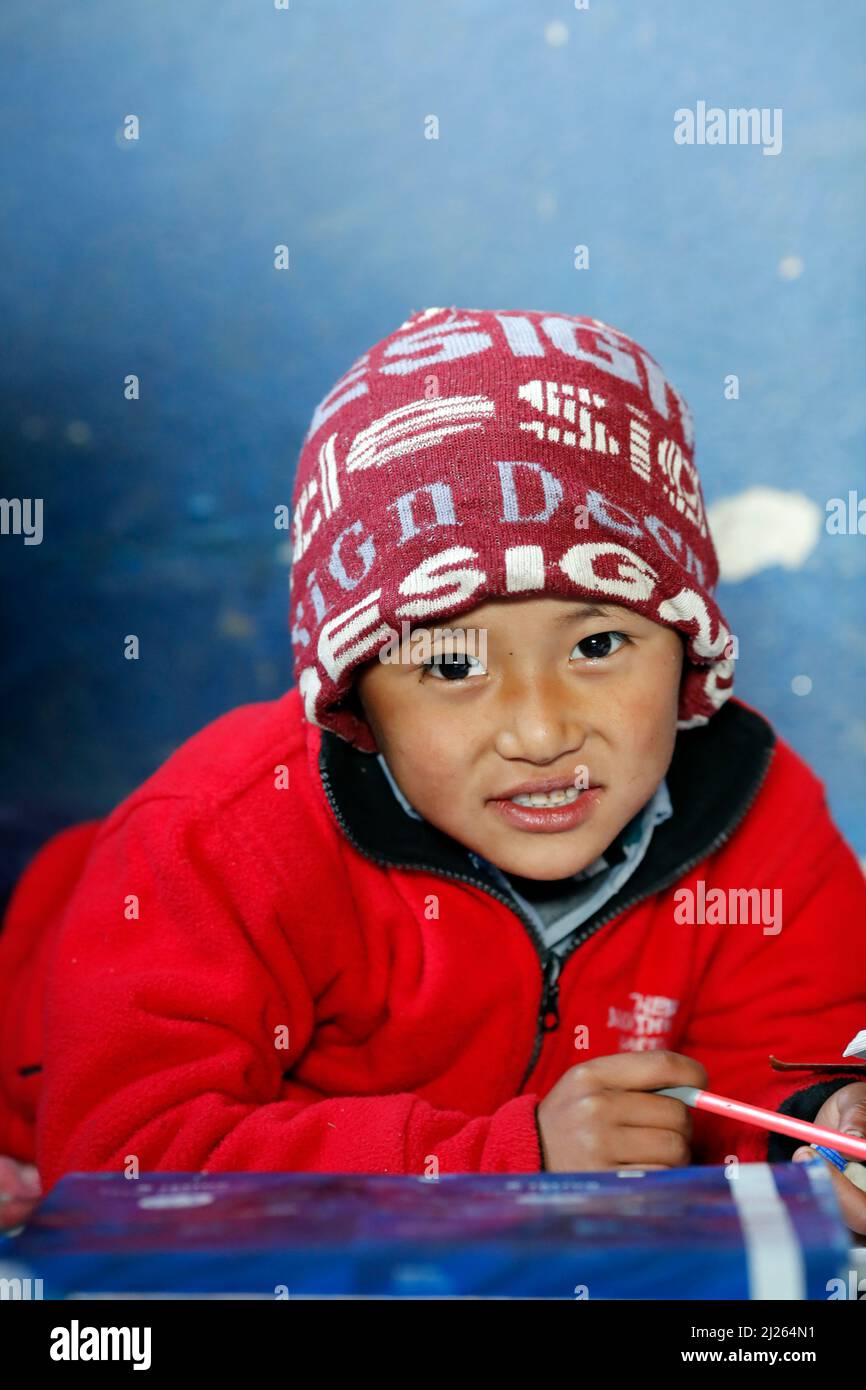 Primary school. Pupil in classroom Stock Photo - Alamy