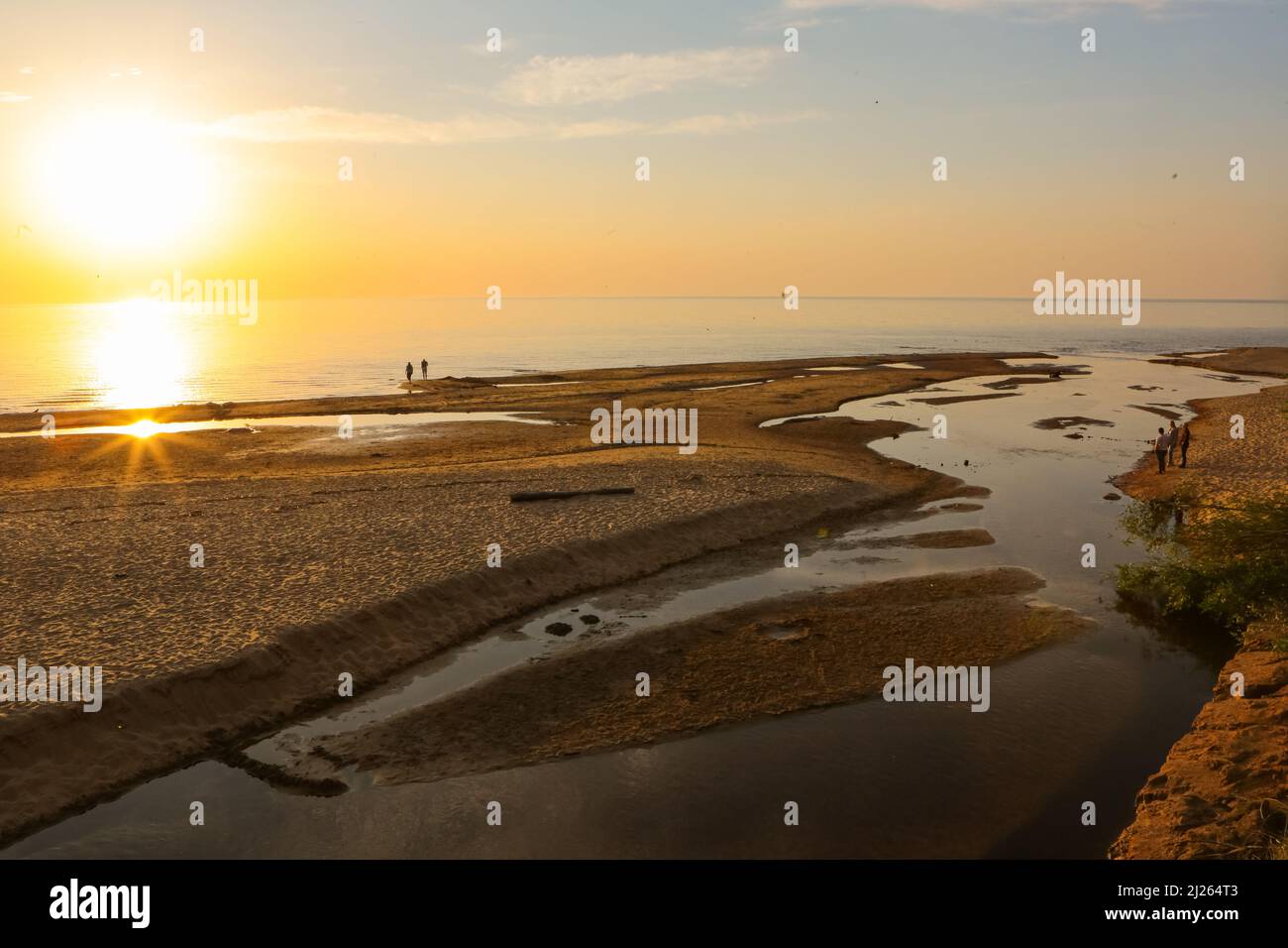 Sunset at the beach Saulkrasti located near the Latvian capital Riga ...