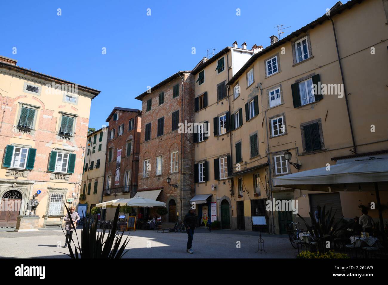 Lucca-March 2022-Italy The historic center of the splendid Tuscan town ...