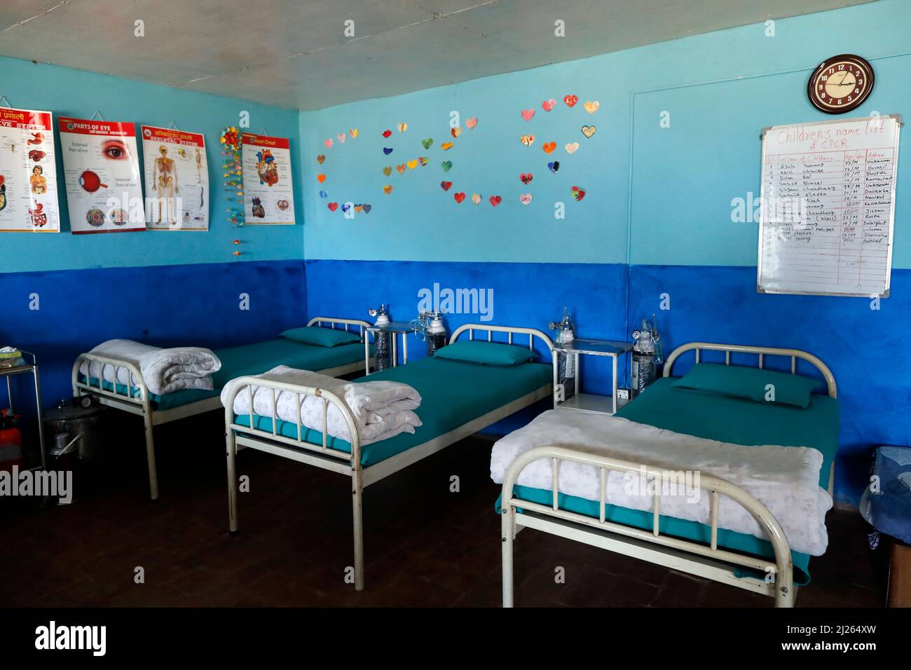 Infirmary in a primary school. Beds Stock Photo - Alamy
