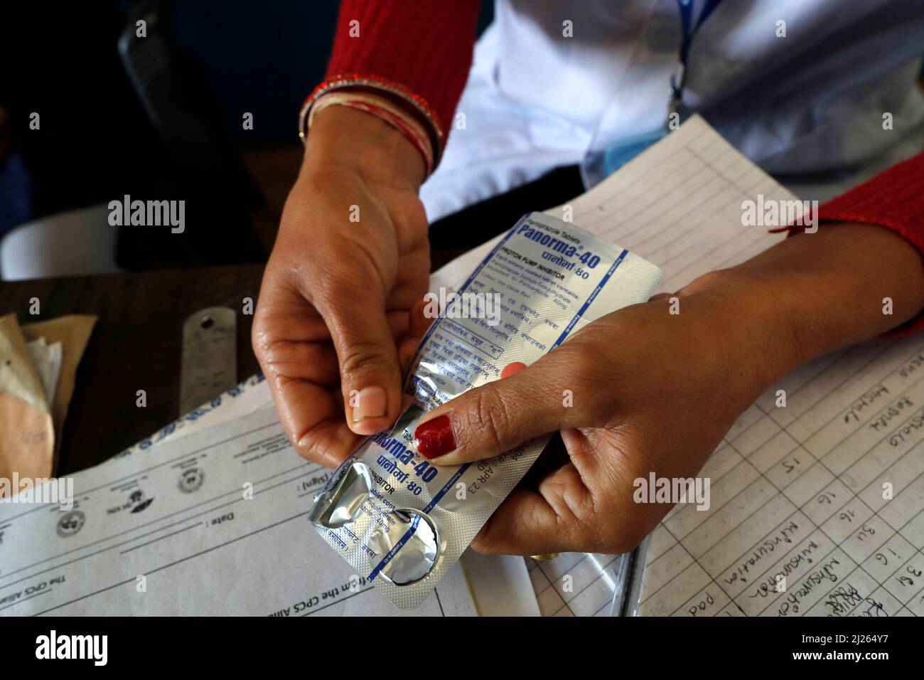 Infirmary in a primary school. Medicines for children Stock Photo - Alamy