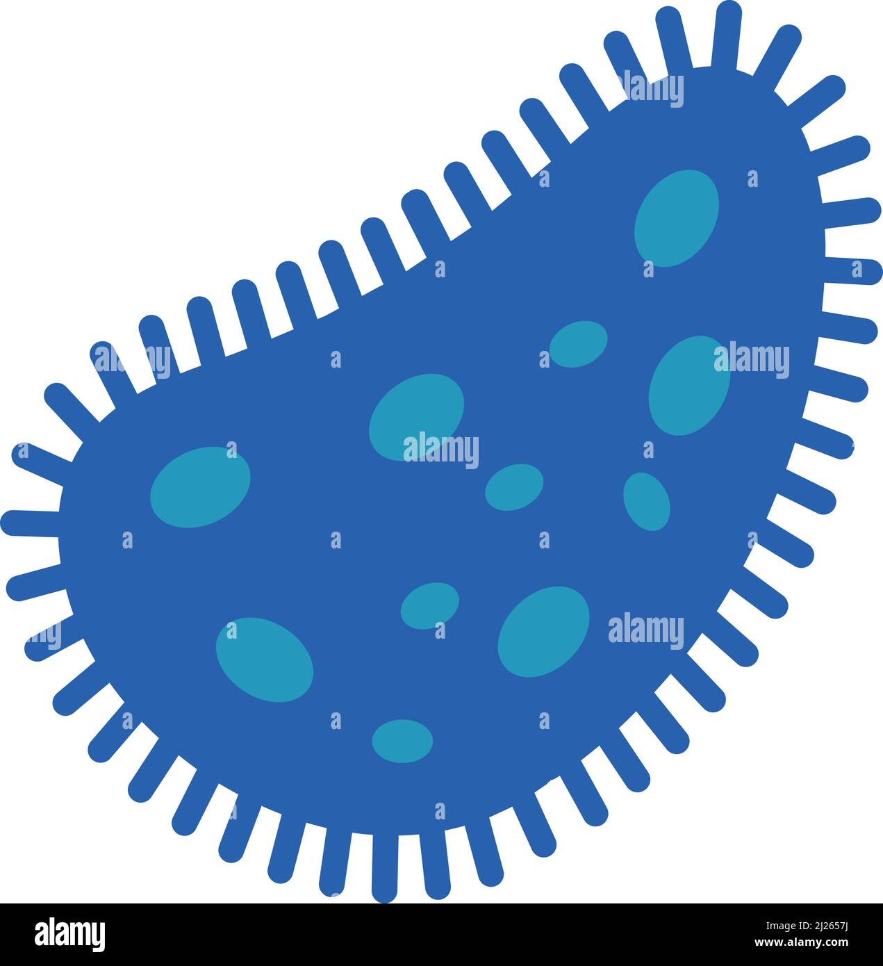 Blue amoeba icon. Flat bacteria. Biology symbol Stock Vector Image ...