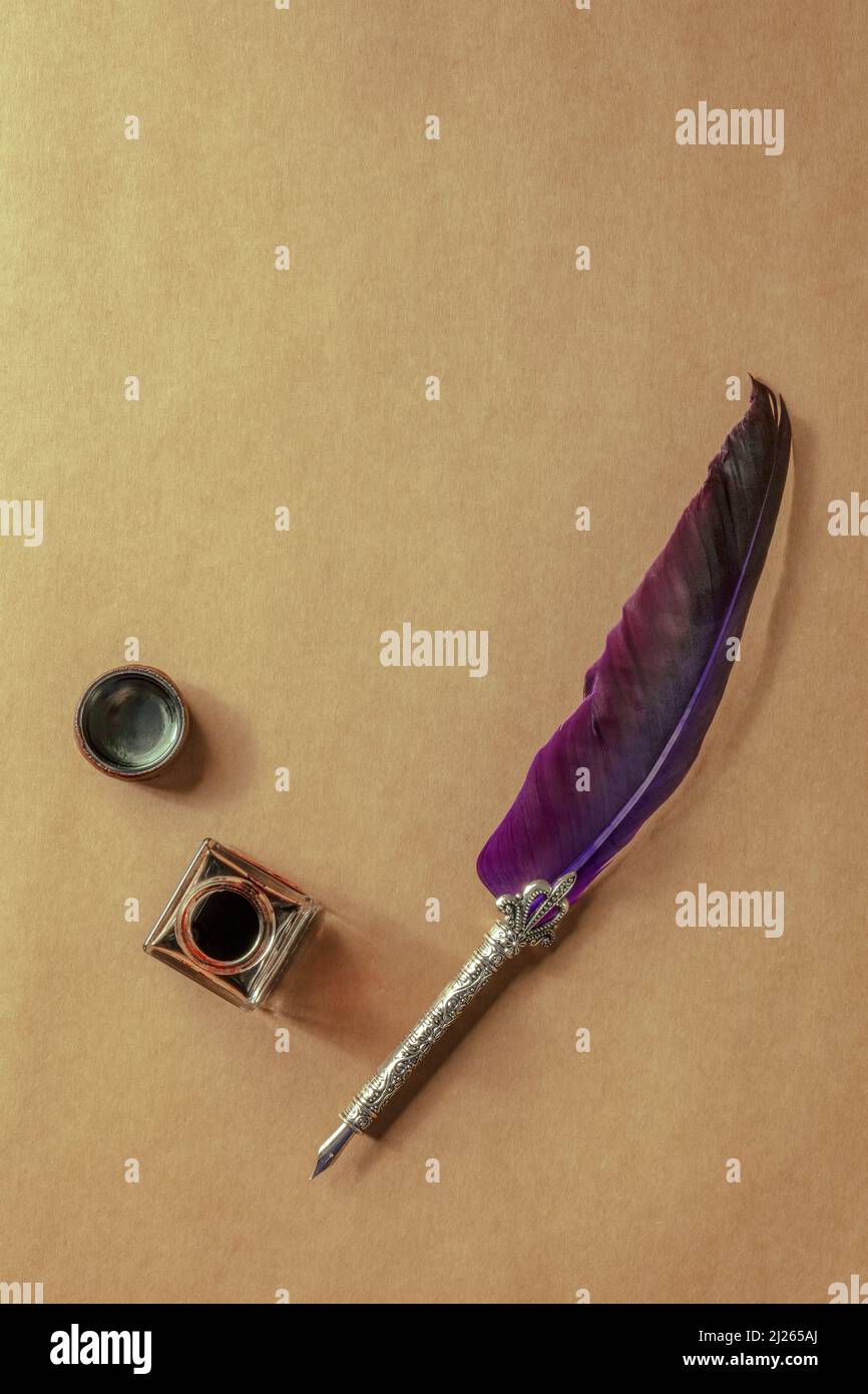Purple quill hi-res stock photography and images - Alamy