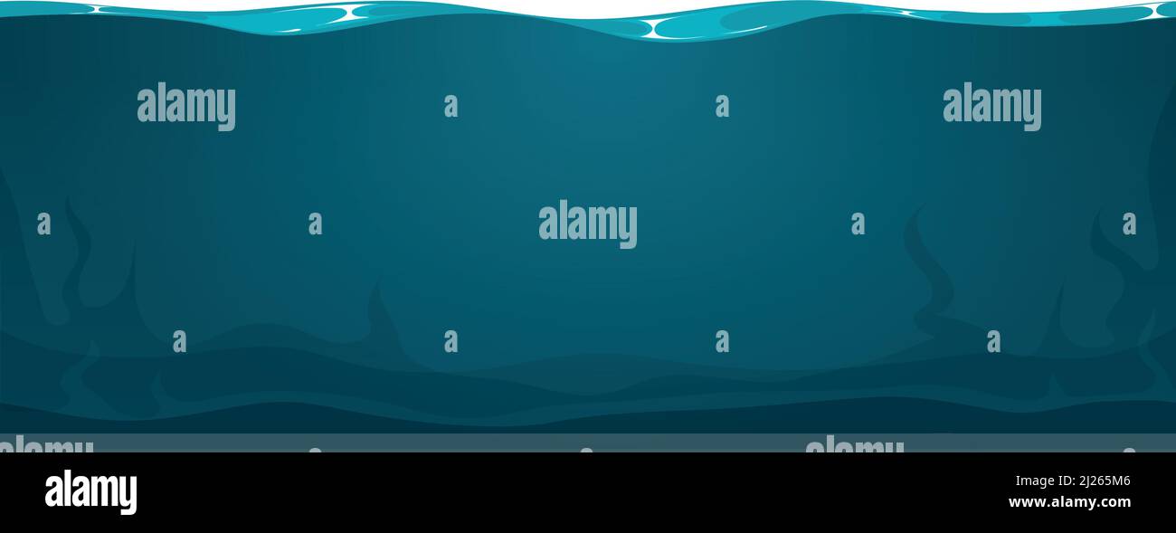 Deep sea seamless background. Cartoon ocean surface Stock Vector Image ...