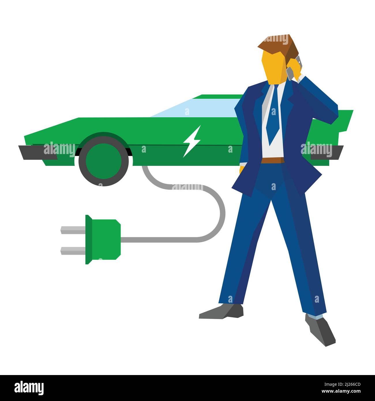 Charging electric car driver Stock Vector Images - Alamy