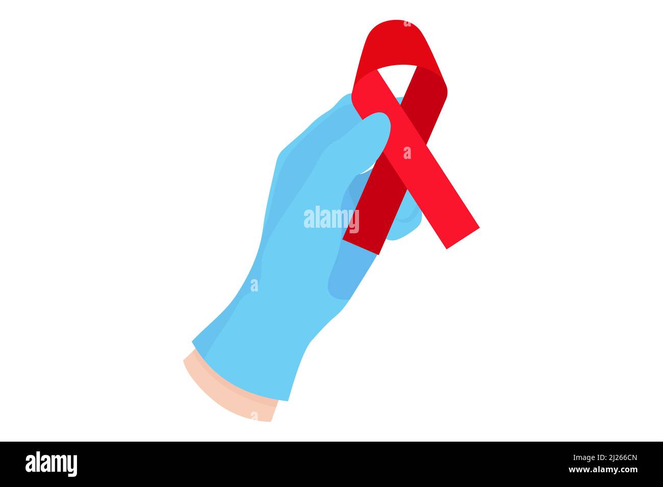 Vector cartoon illustration of a doctor's hand in a blue glove holding ...