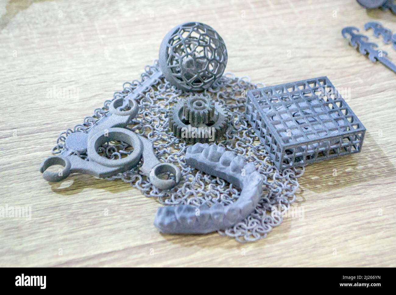 Object printed on a powder 3D printer from polyamide powder Stock Photo ...