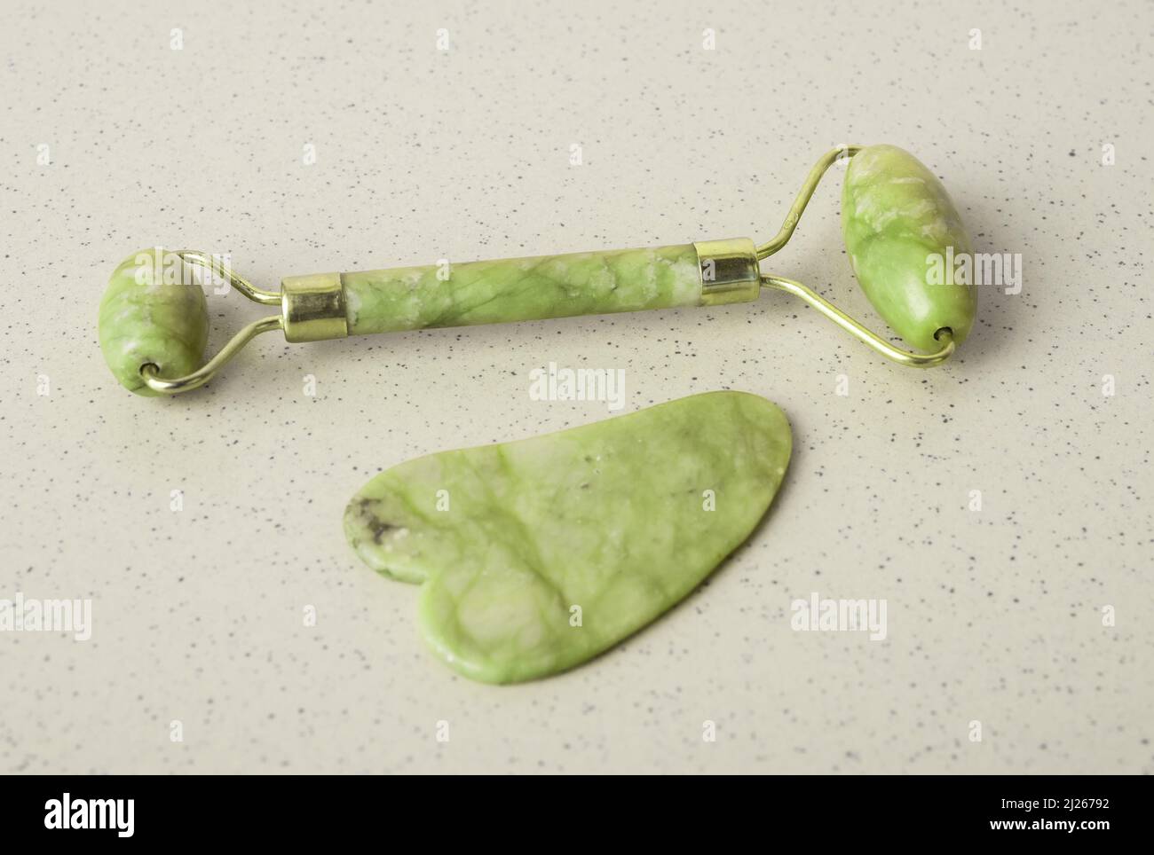 Gua Sha scraping massage tools. Face beauty and skin health concept ...