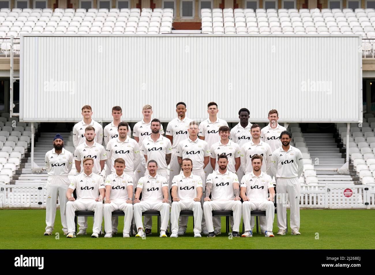 The Surrey squad pose for a team photograph during a photocall at the ...