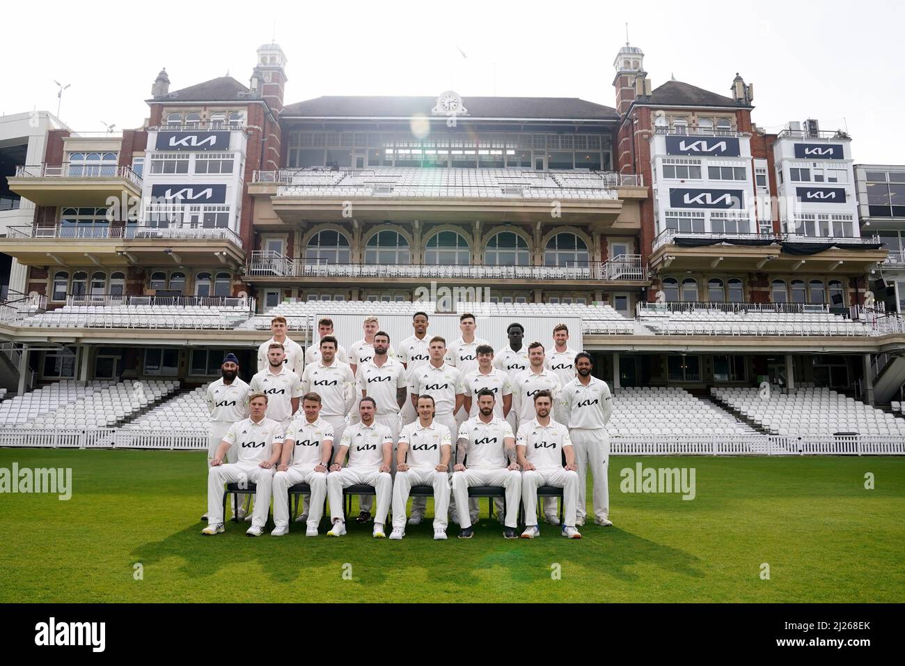 The Surrey squad pose for a team photograph during a photocall at the ...