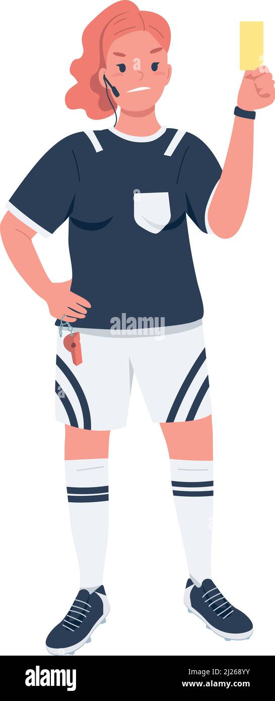 Female football referee semi flat color vector character Stock Vector ...