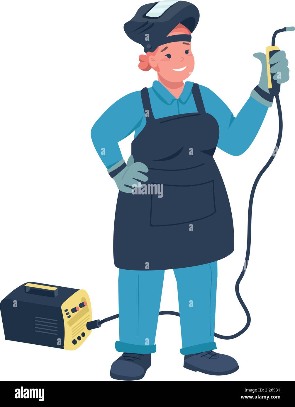 Skilled worker white background Stock Vector Images - Alamy