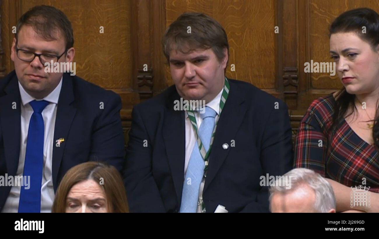 Conservative MP for Bridgend Jamie Wallis during Prime Minister's ...