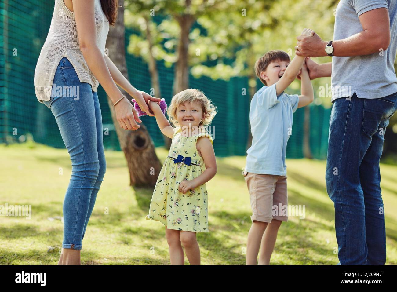These are the moments theyll always smile about. Shot of a happy family ...