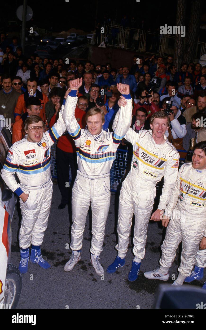 Timo Salonen (FIN) Peugeot Sport 3rd position Ari Vatanen (FIN) Peugeot ...