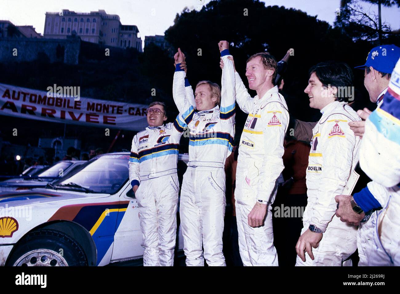 Timo Salonen (FIN) Peugeot Sport 3rd position Ari Vatanen (FIN) Peugeot ...