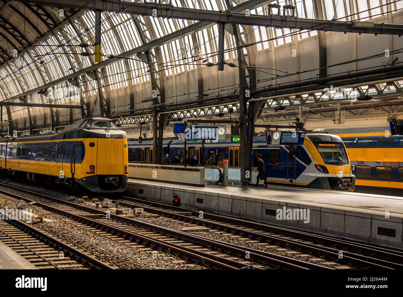 Amsterdam, Netherlands, march 2022. Dutch train in the landscape and in ...