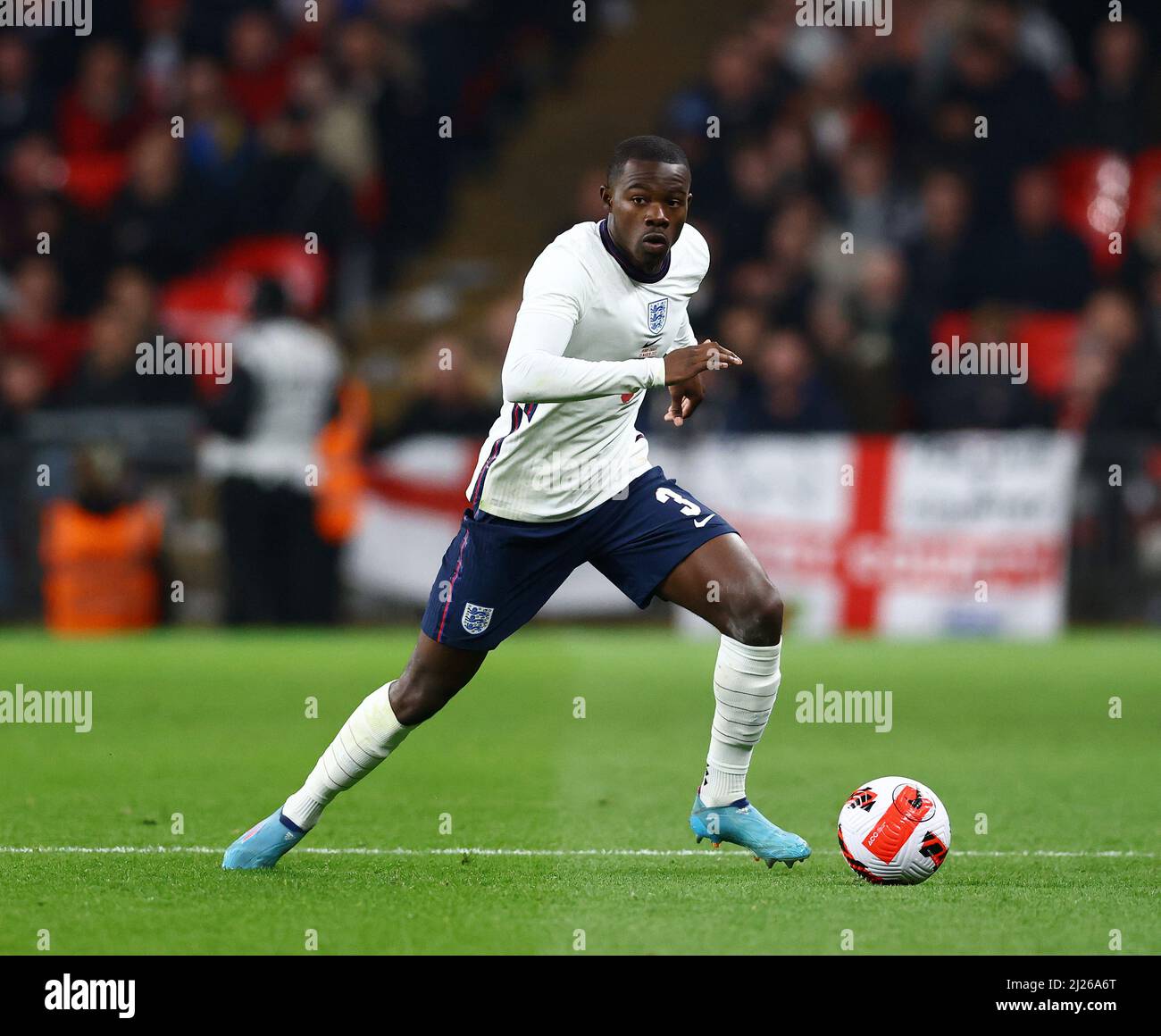 London, UK. 29th Mar, 2022. Tyrick Mitchell of England during the ...