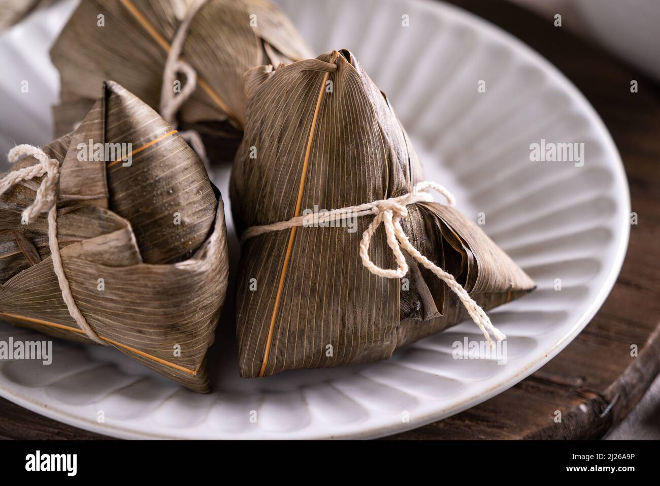 Zongzi. Close up design concept of rice dumpling for traditional ...