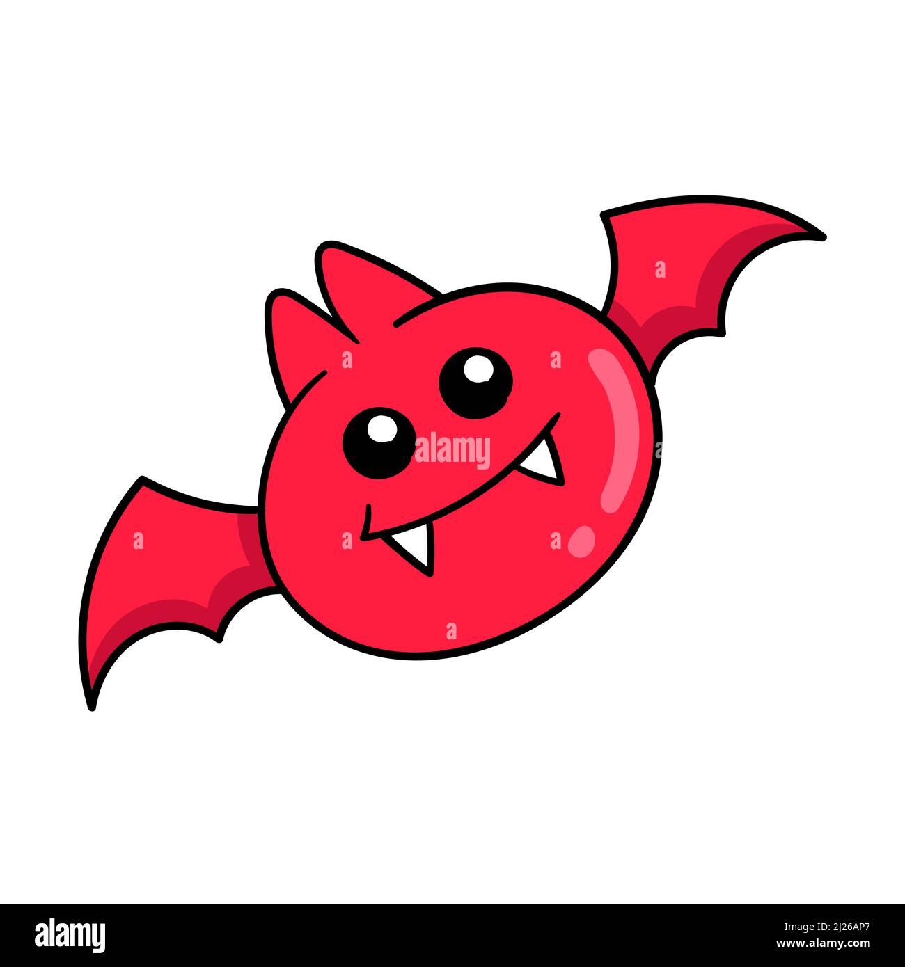 flying cute face red bat Stock Vector Image & Art - Alamy
