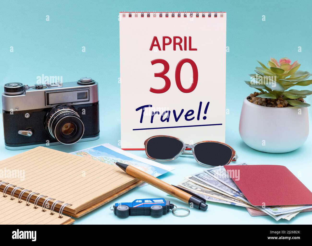 30th day of April. Travel planning, vacation trip - Calendar with the ...