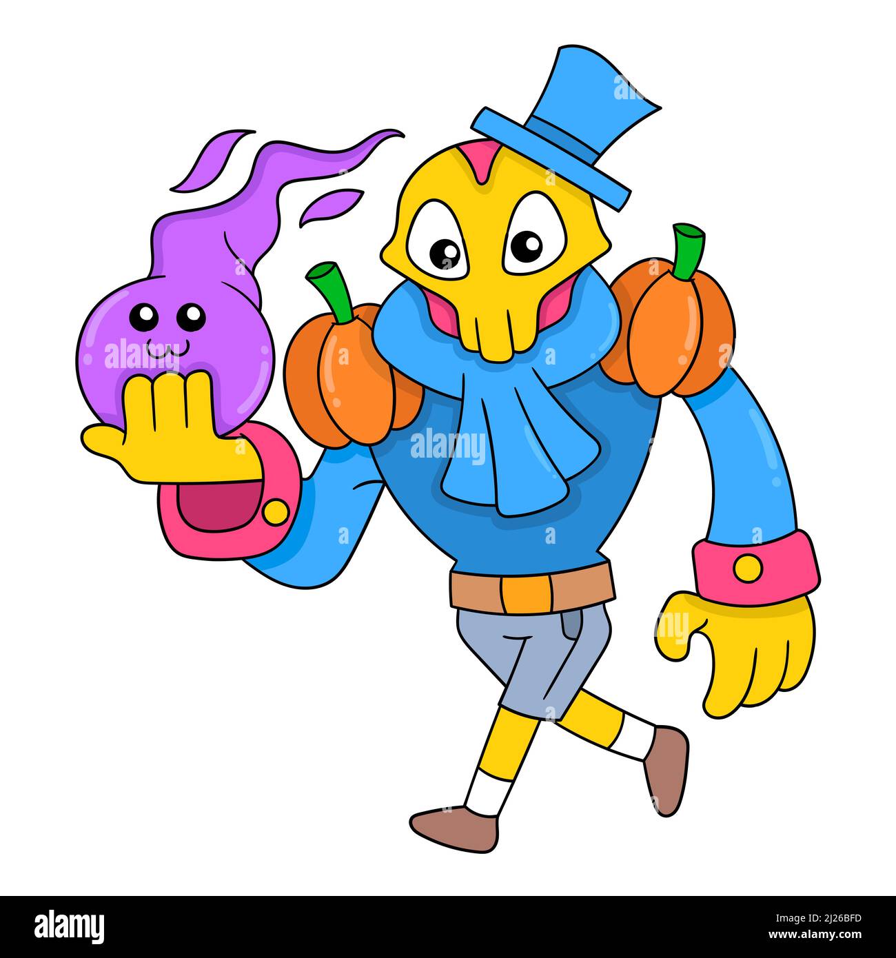 skull monster is carrying the spirit Stock Vector Image & Art - Alamy