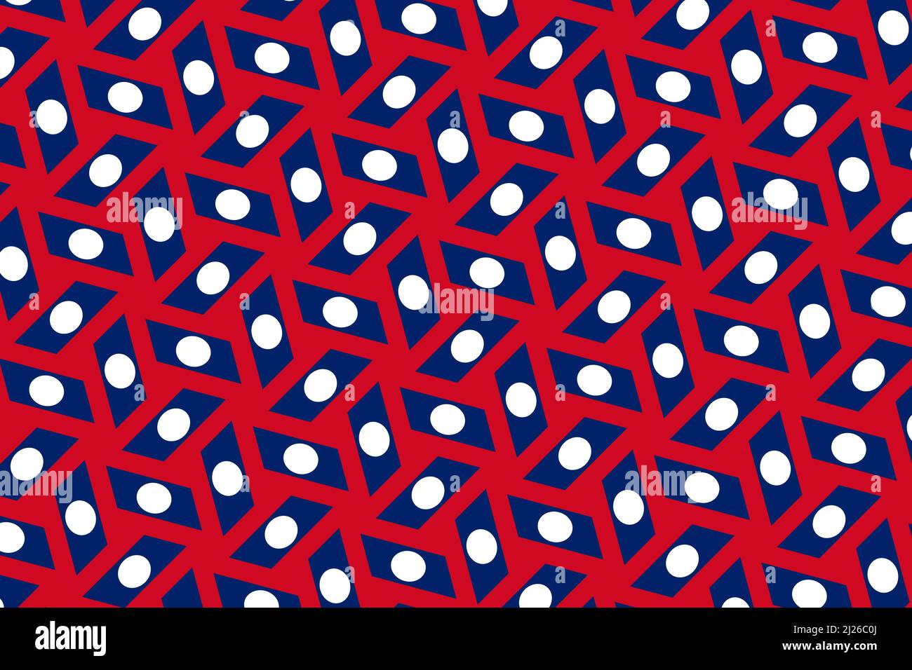 Geometric pattern in the colors of the national flag of Laos. The ...