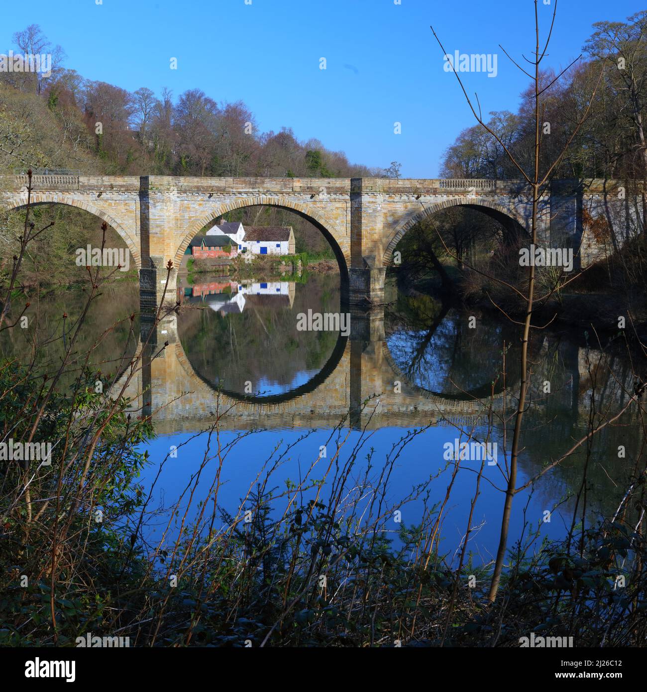 Prebends Bridge Durham City on a Sunny Spring Morning. County Durham ...