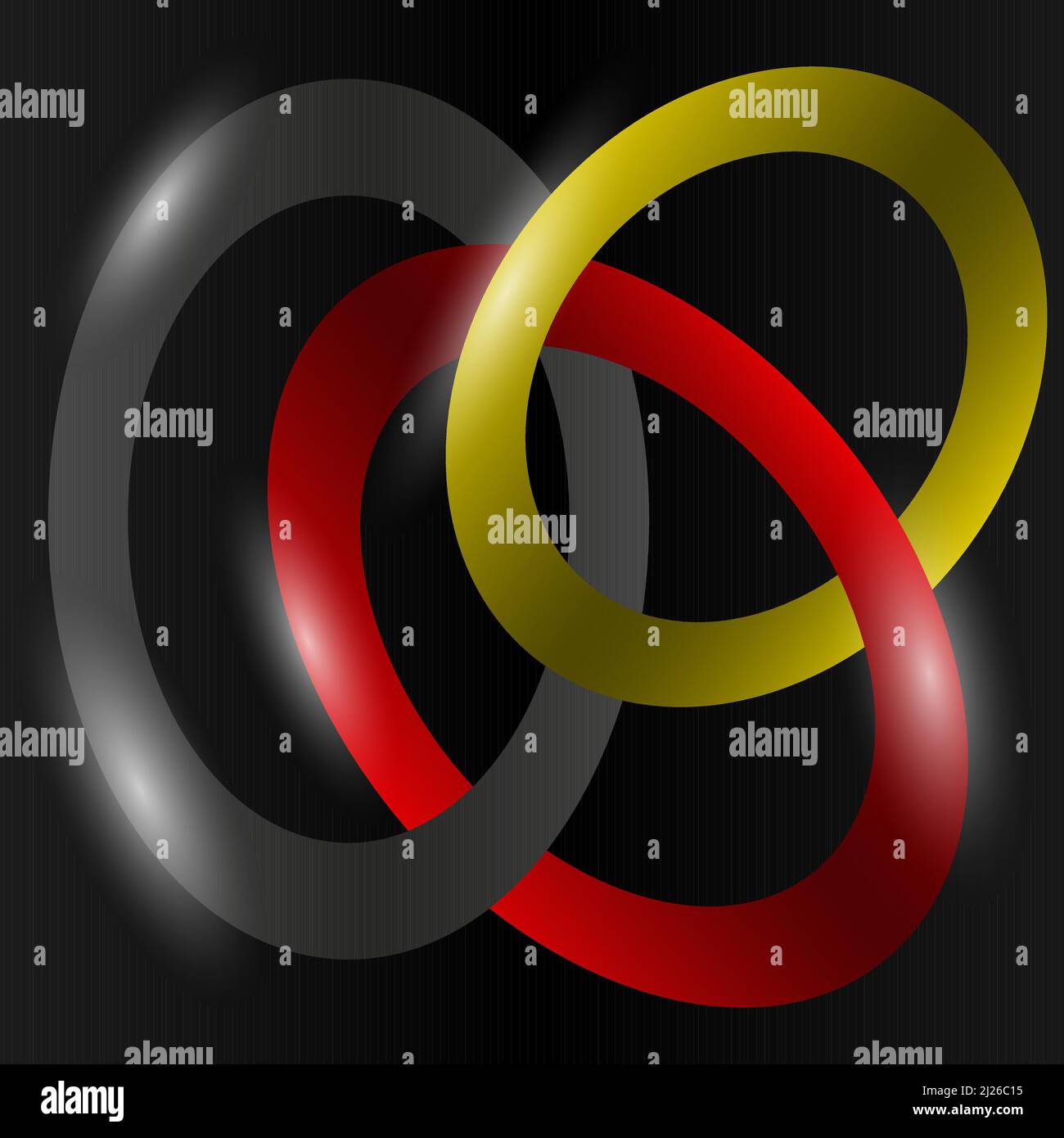 circle rings linked metallic colours Stock Vector Image & Art - Alamy