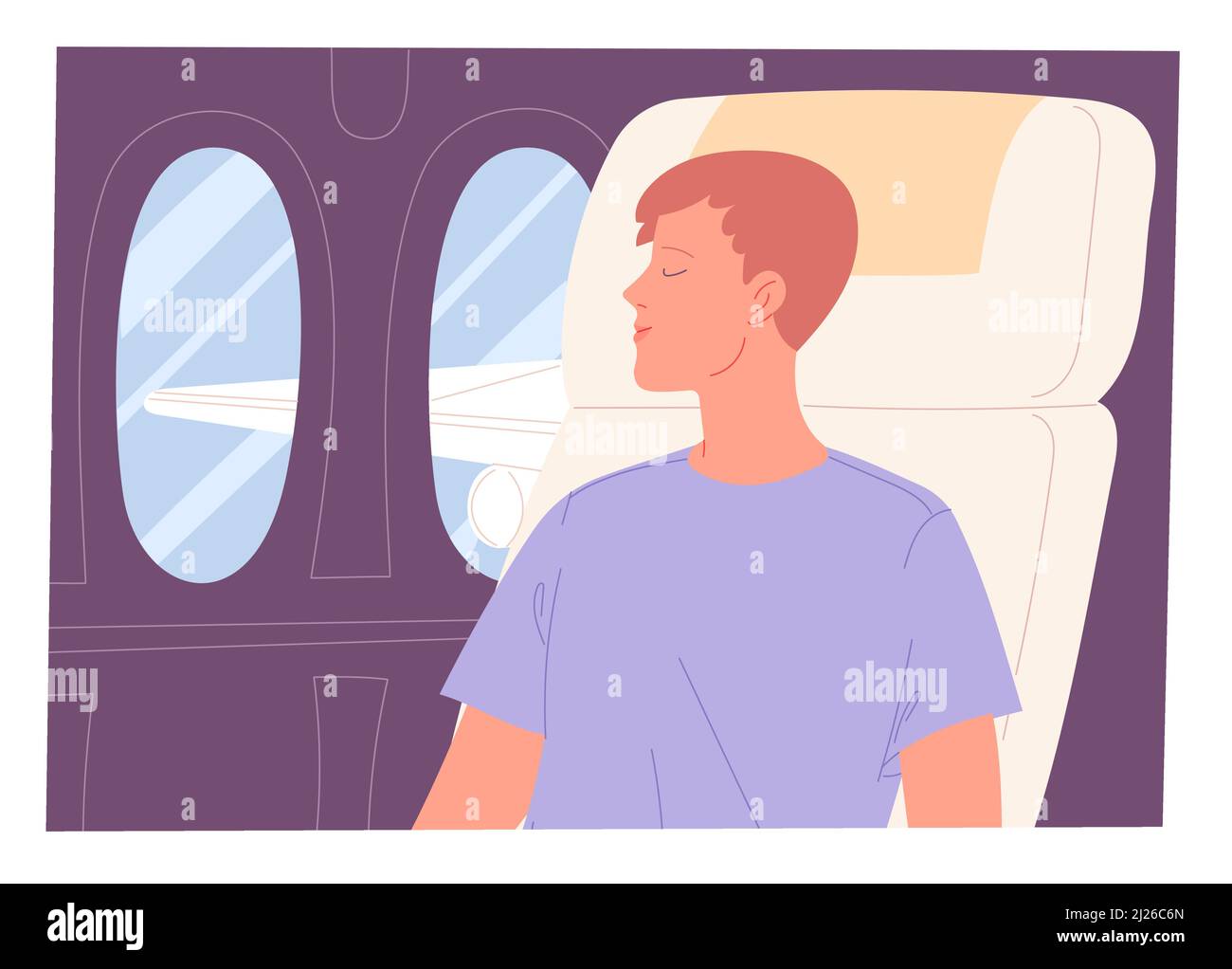 Plane sleeping passenger Stock Vector Images - Alamy